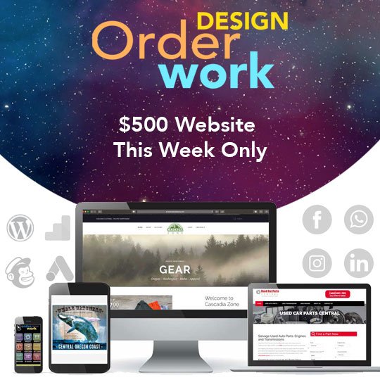$500 Website Special - 50% Downpayment - Order Design Work